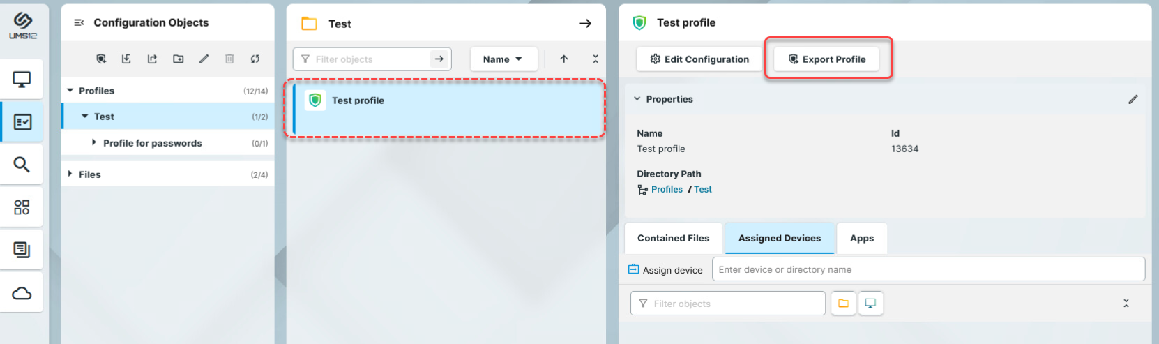 Exporting and Importing Profiles in the IGEL UMS Web App